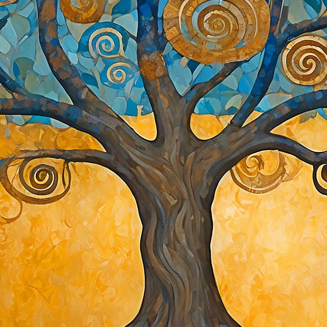 Cuadro Árbol De La Vida, Raíces Profundas Y Círculos. cuadro en lienzo