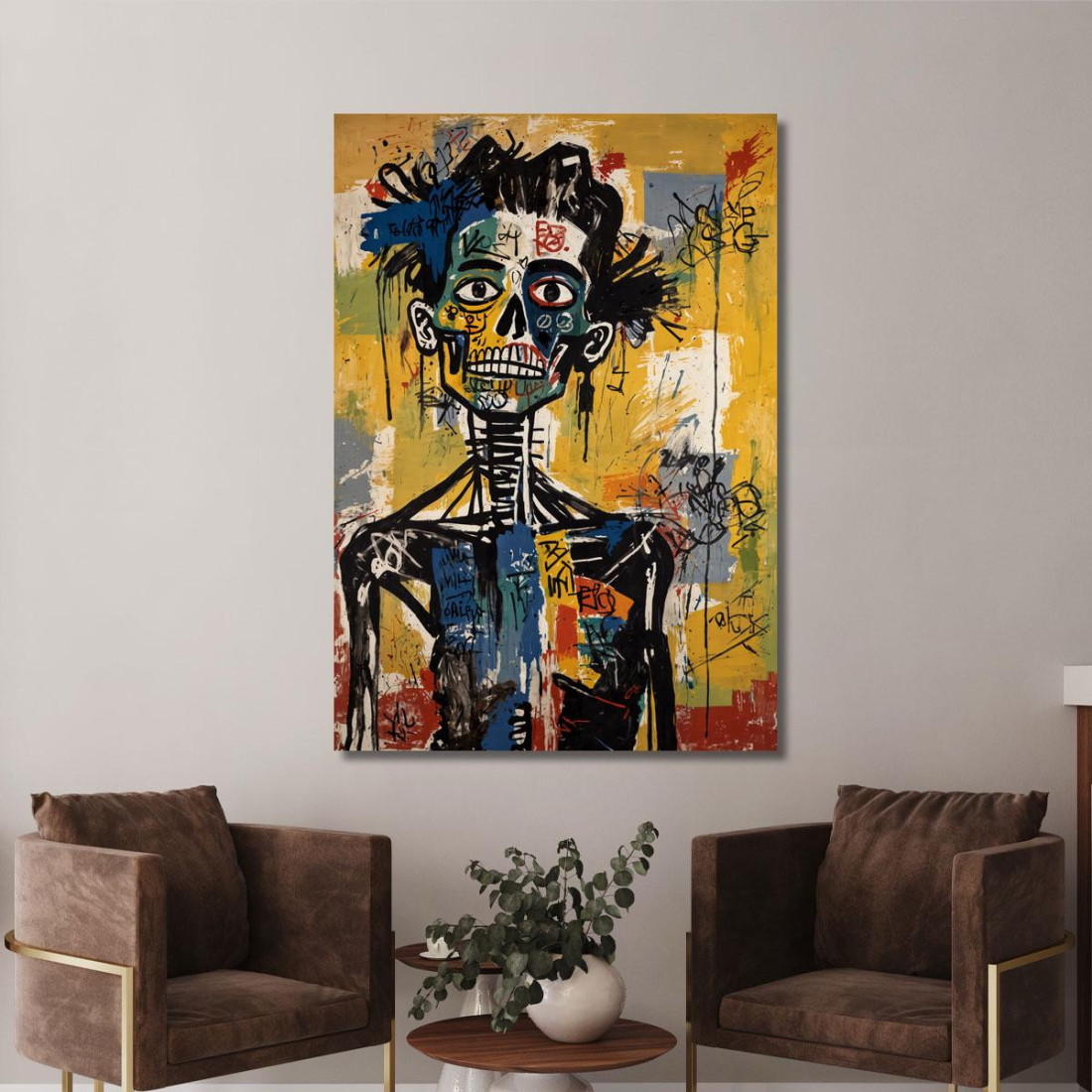 Skelett-Rebellion Neuinterpretation Jean-Michel Basquiat drucken auf leinwand