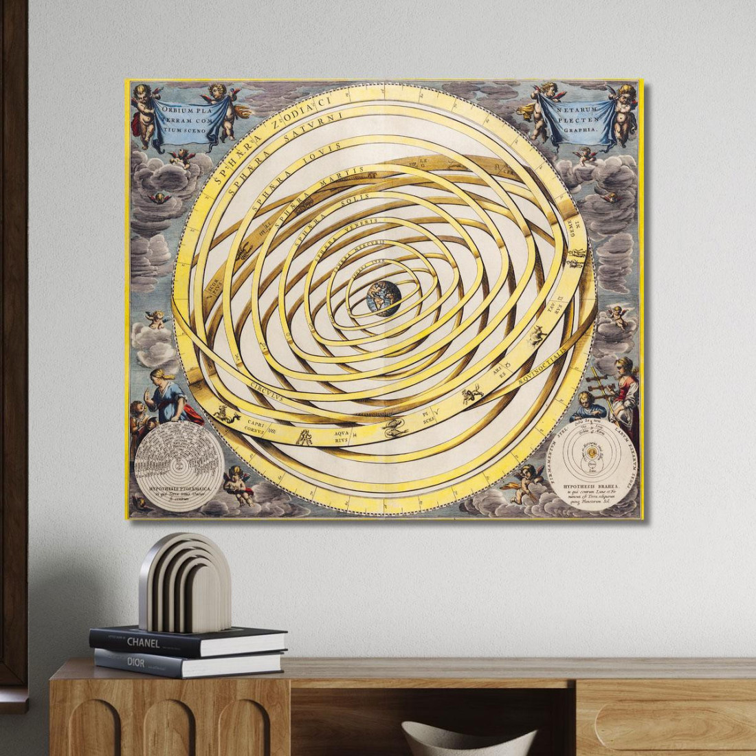 Cuadro Mapa Del Sistema Solar Con Modelo Geocéntrico Y Esferas ...